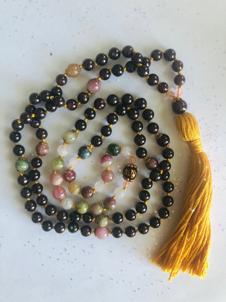 Red Garnet Root Chakra Mala. Tourmaline Mala. Mala of Harmony and ...
