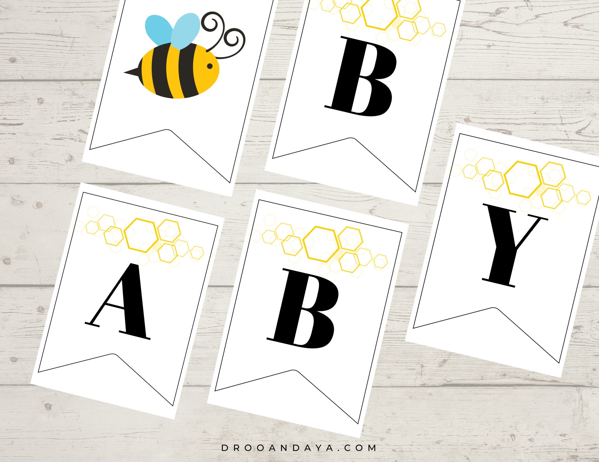 Welcome Baby Bee Theme Baby Shower Printable Banner, Baby Shower ...