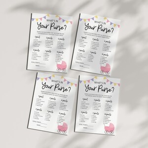 What's in Your Purse Baby Shower Game: Fun Printable Activity (digital ...