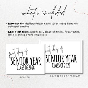 Senior Year 2026 Printable Sign: First Day of School Photo Prop ...