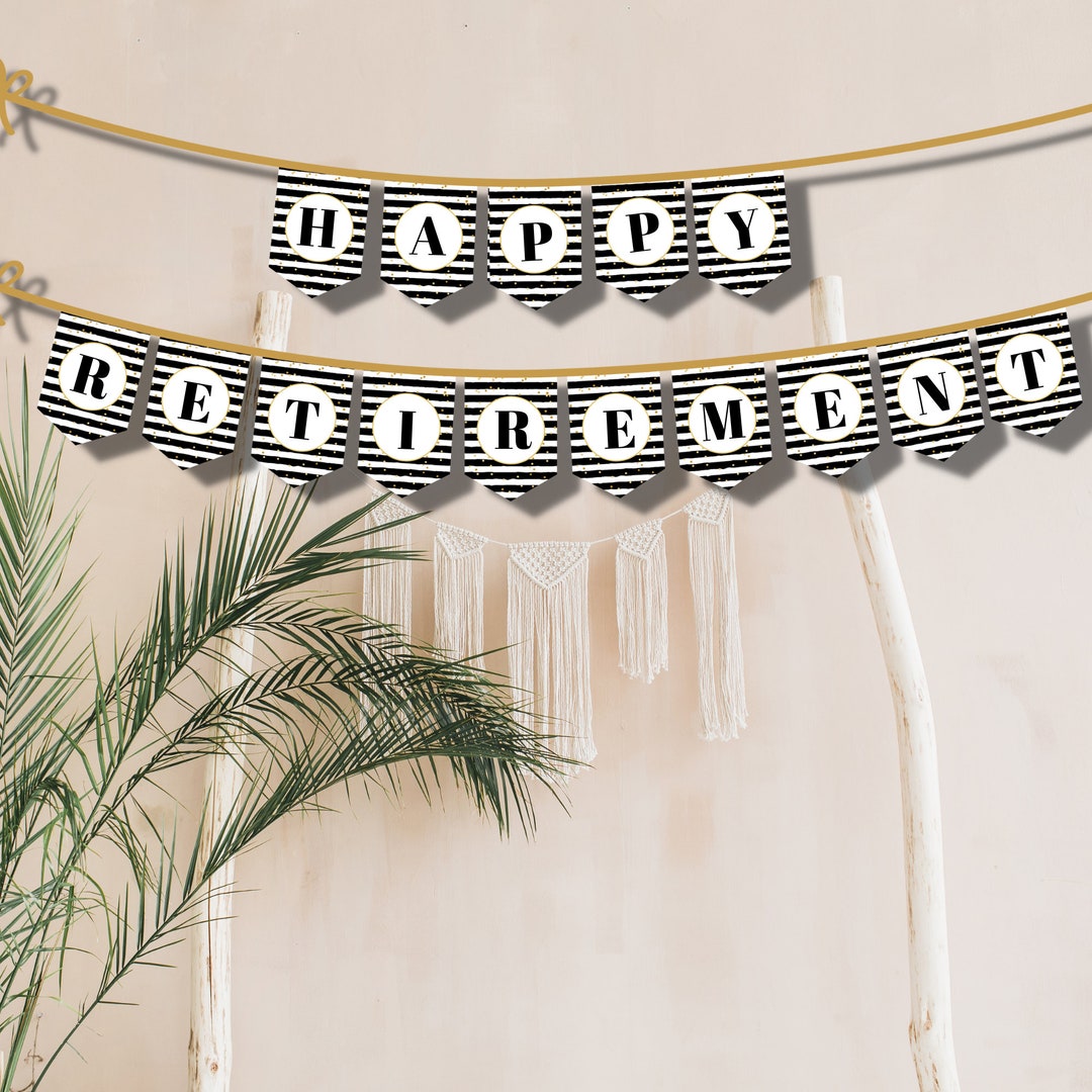 Happy Retirement Printable Banner, Retirement Party Photo Backdrop ...