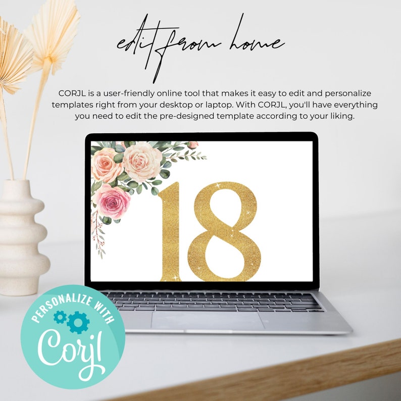 Floral 18th Birthday Invitation Template (digital Download) - Etsy