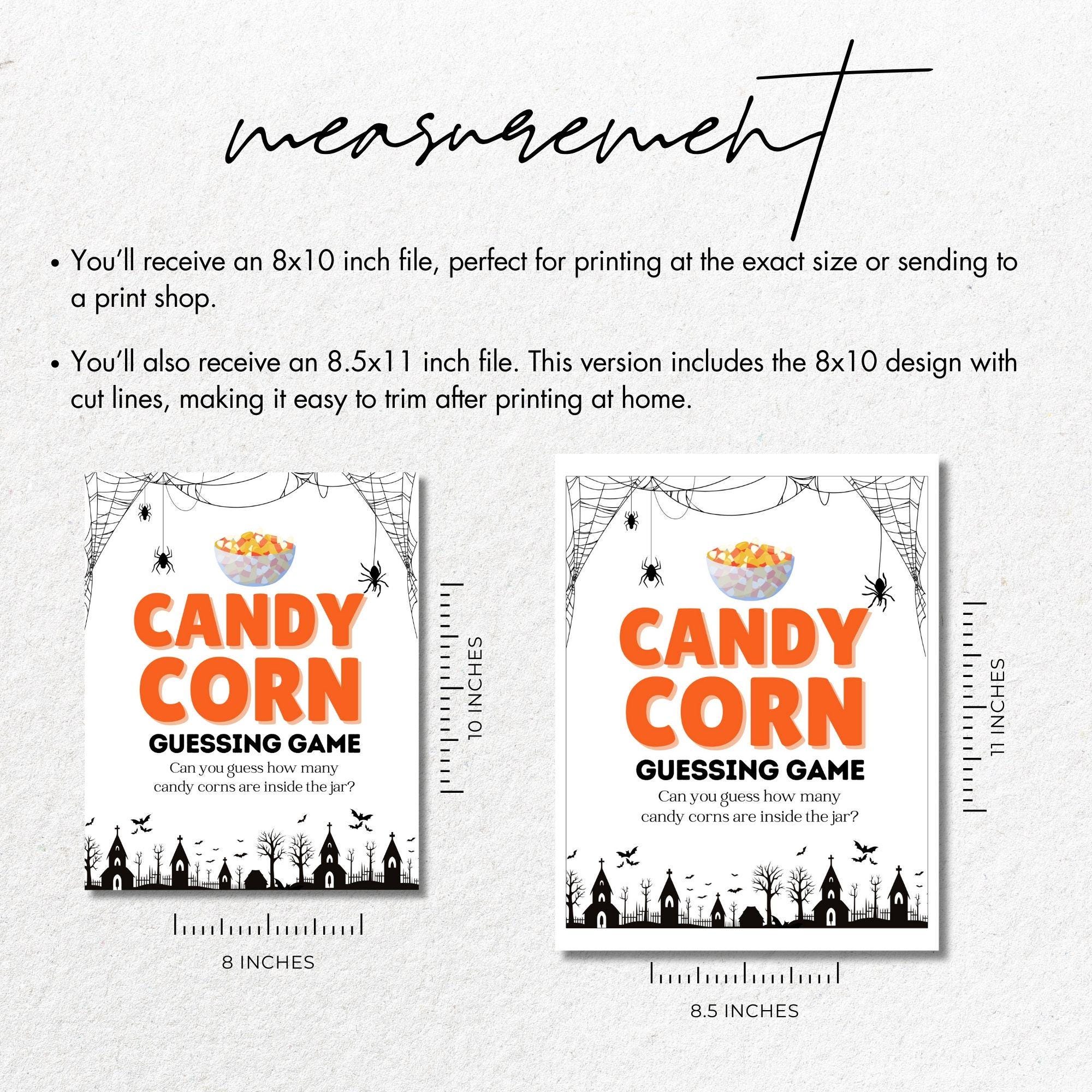 Candy Corn Guessing Game Sign – Halloween Party Printable (digital ...