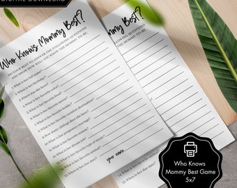 Who Knows Mommy Best Baby Shower Game, Baby Shower Game, How Well Do ...
