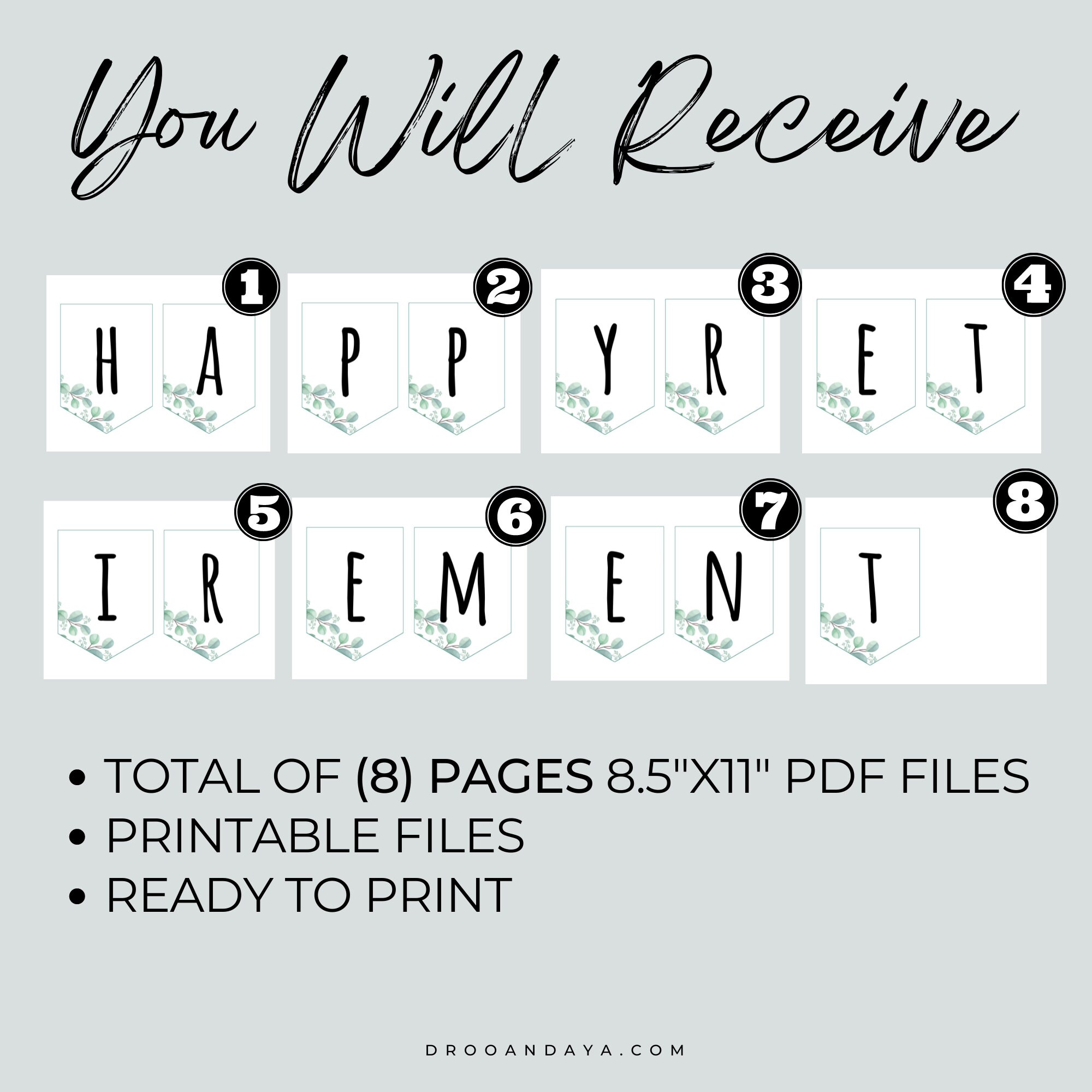 Retirement Party Printable Happy Retirement Banner, Retirement Sign ...