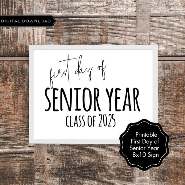 First Day Senior Year Sign - Etsy
