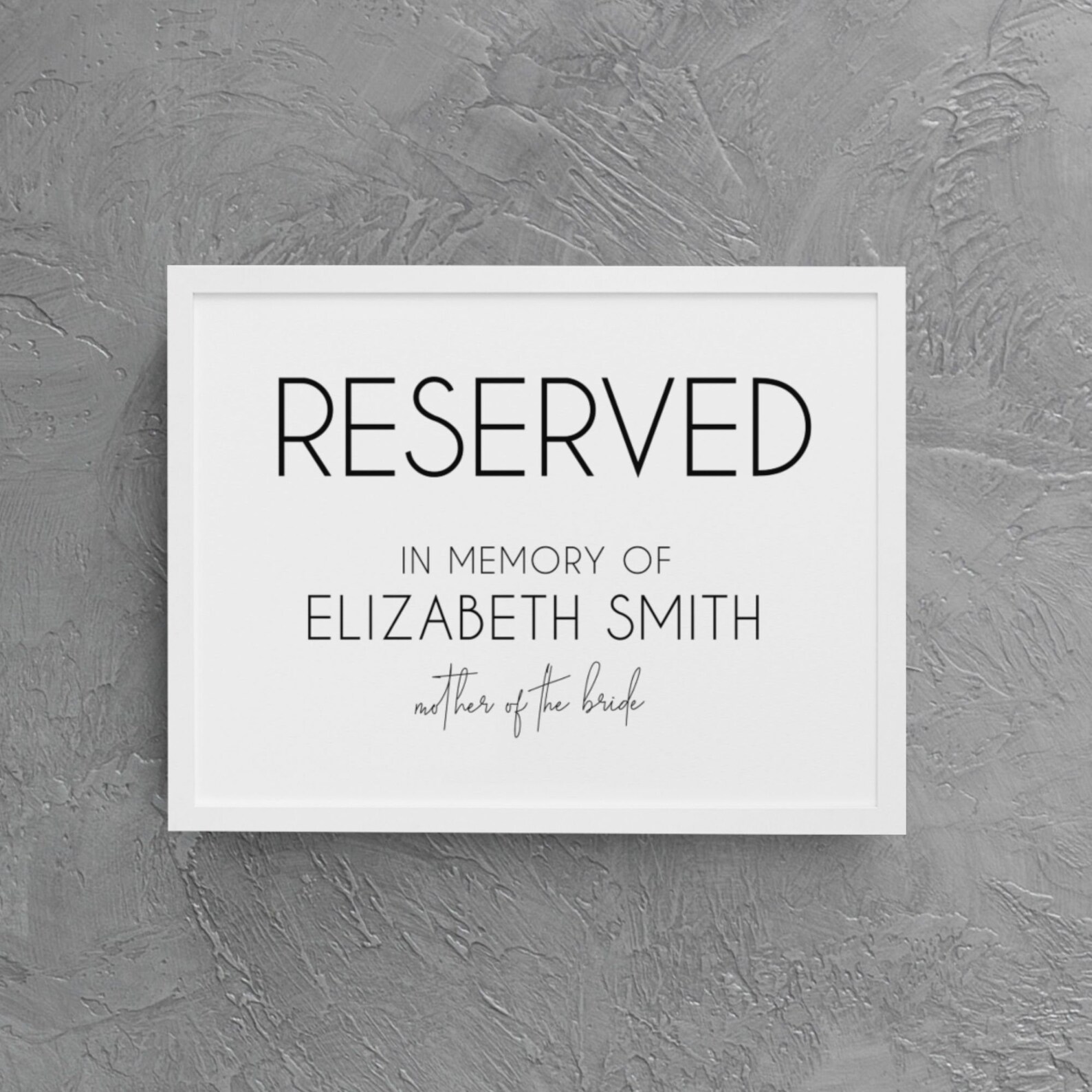 Mother of Bride Memorial Sign Template: Custom Reserved Wedding Sign ...
