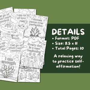 Affirmations Coloring Pages Printable, Motivational Coloring Pages PDF ...