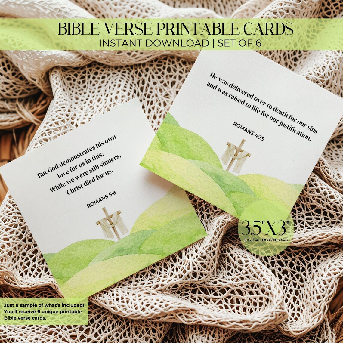 Printable Bible Verse Cards 3.5x3 | Easter Scripture Cards | Christian ...
