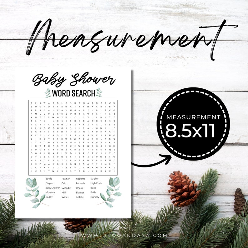 Baby Shower Word Search Game Baby Shower Activity Instant - Etsy