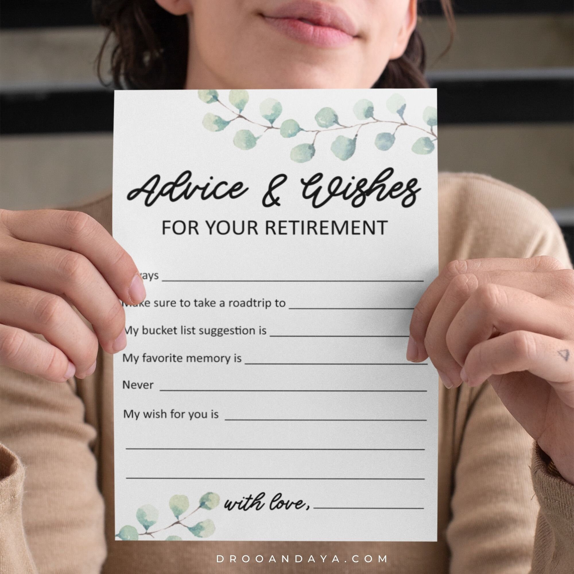 Advice and Wishes for a Retirement Party, Advice Cards, Retirement ...