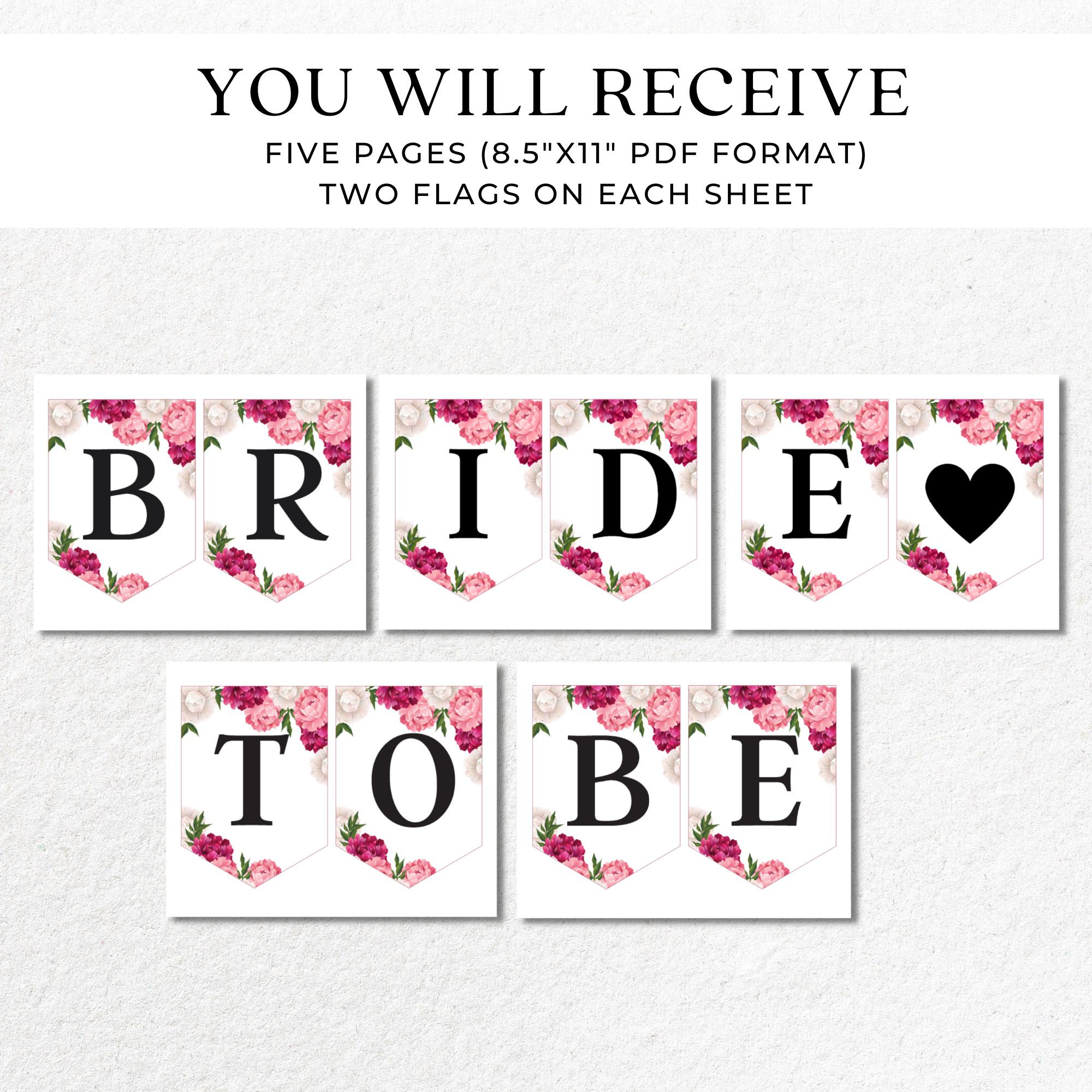 Floral Bride to Be Printable Banner, Floral Wedding Banner, Bridal ...
