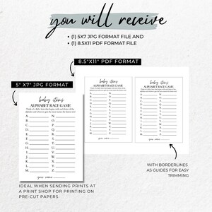 Minimalist Baby Shower Alphabet Race Game ABC Alphabet Game Fun Baby ...