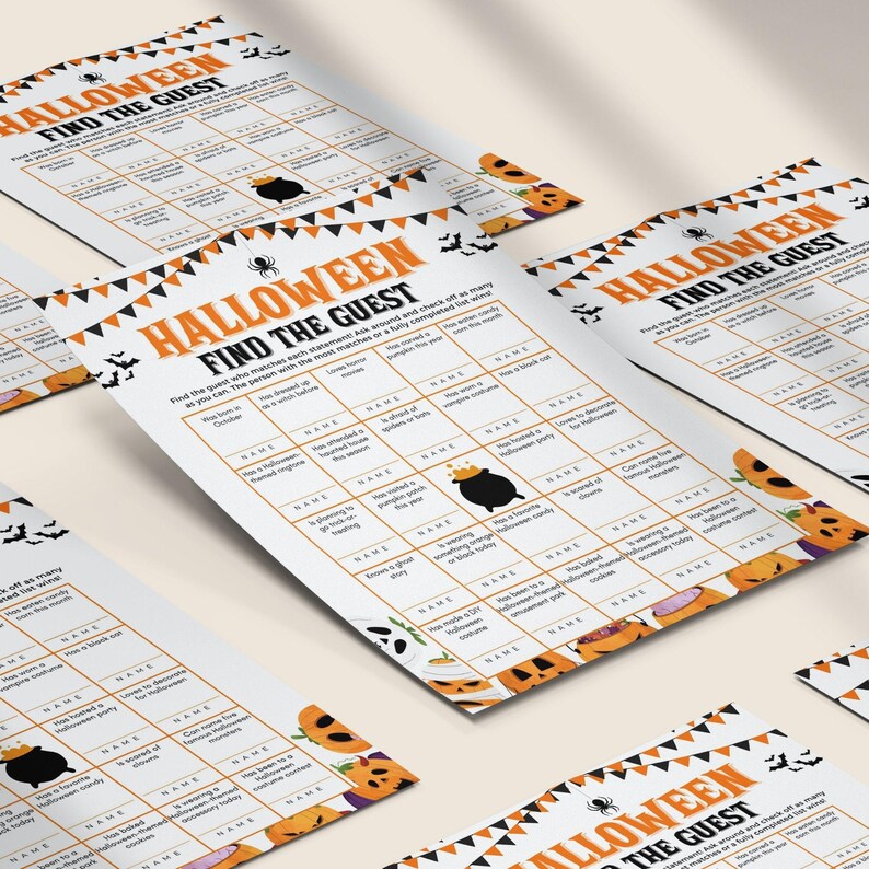 Halloween Find the Guest Game Printable | Fun Halloween Icebreaker ...