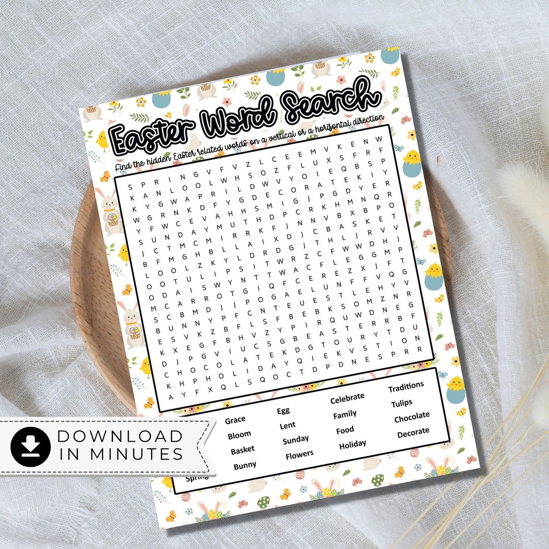 Easter Word Search Printable, Easter Word Search Game, Easter Games for ...