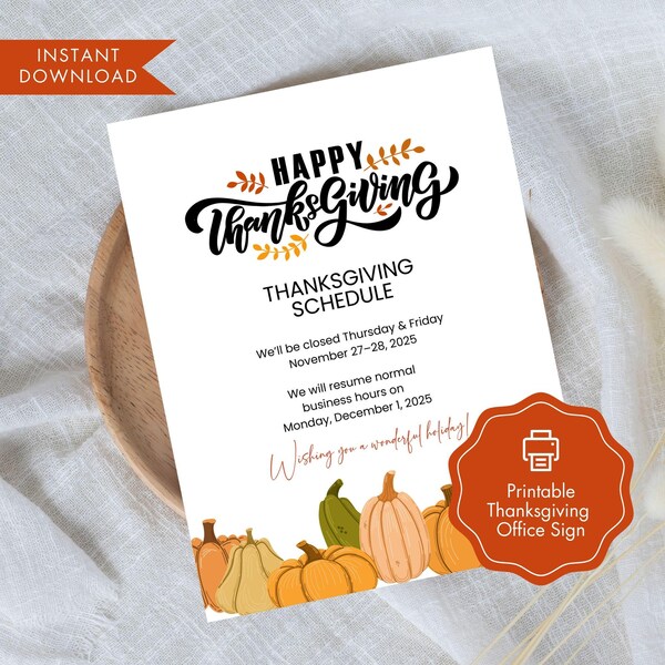 Closed for Thanksgiving and Black Friday Sign - Etsy