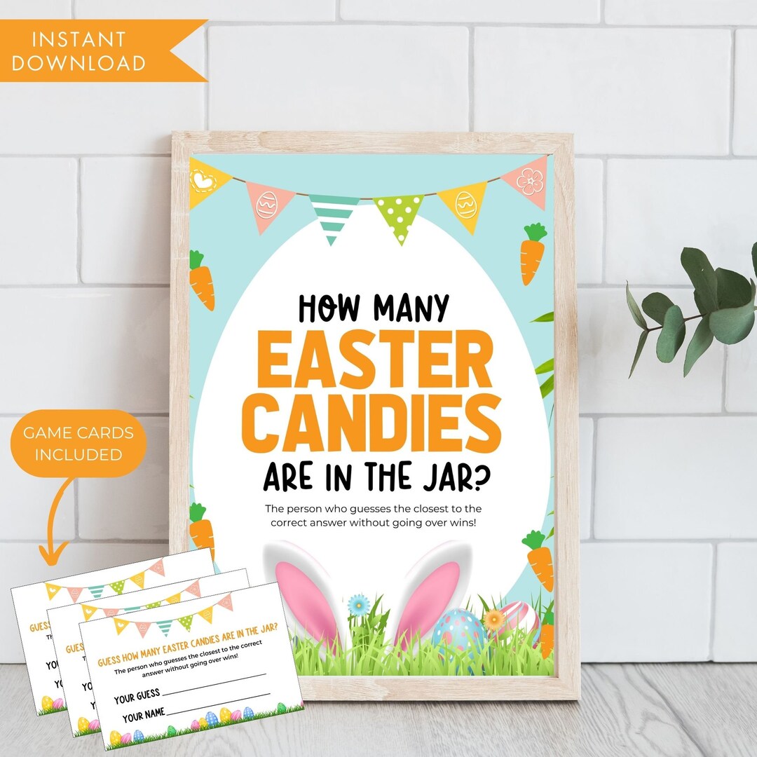 Easter Guess How Many Candy Printable Game With Game Cards, Easter ...