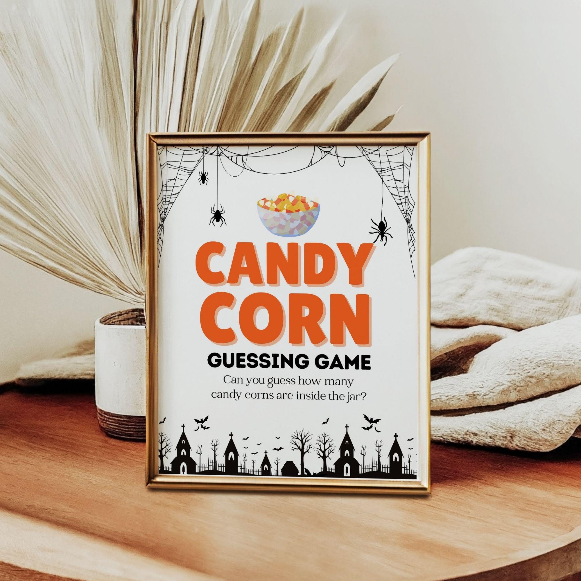 Candy Corn Guessing Game Sign – Halloween Party Printable (digital ...