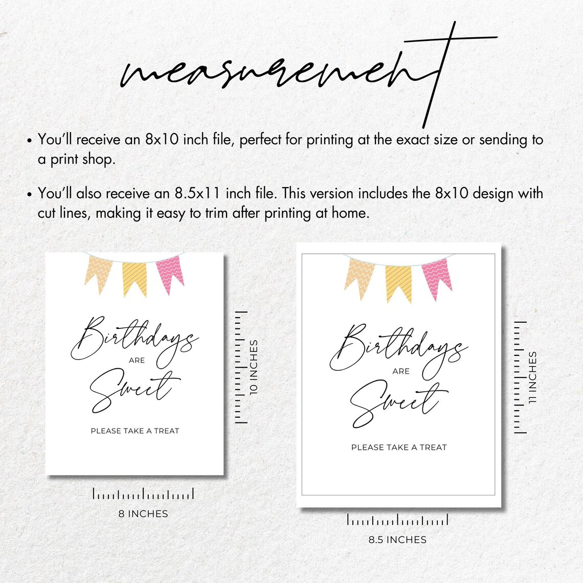 Birthdays Are Sweet Please Take a Treat Sign, 8x10 Printable Birthday ...