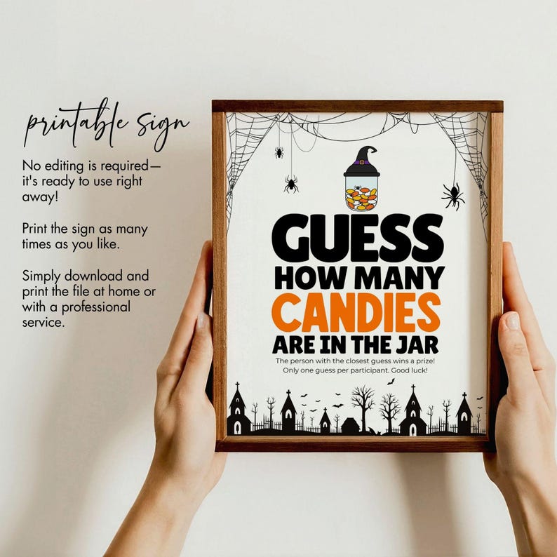 Halloween Candy Guessing Game – Printable Halloween Party Game – Guess ...