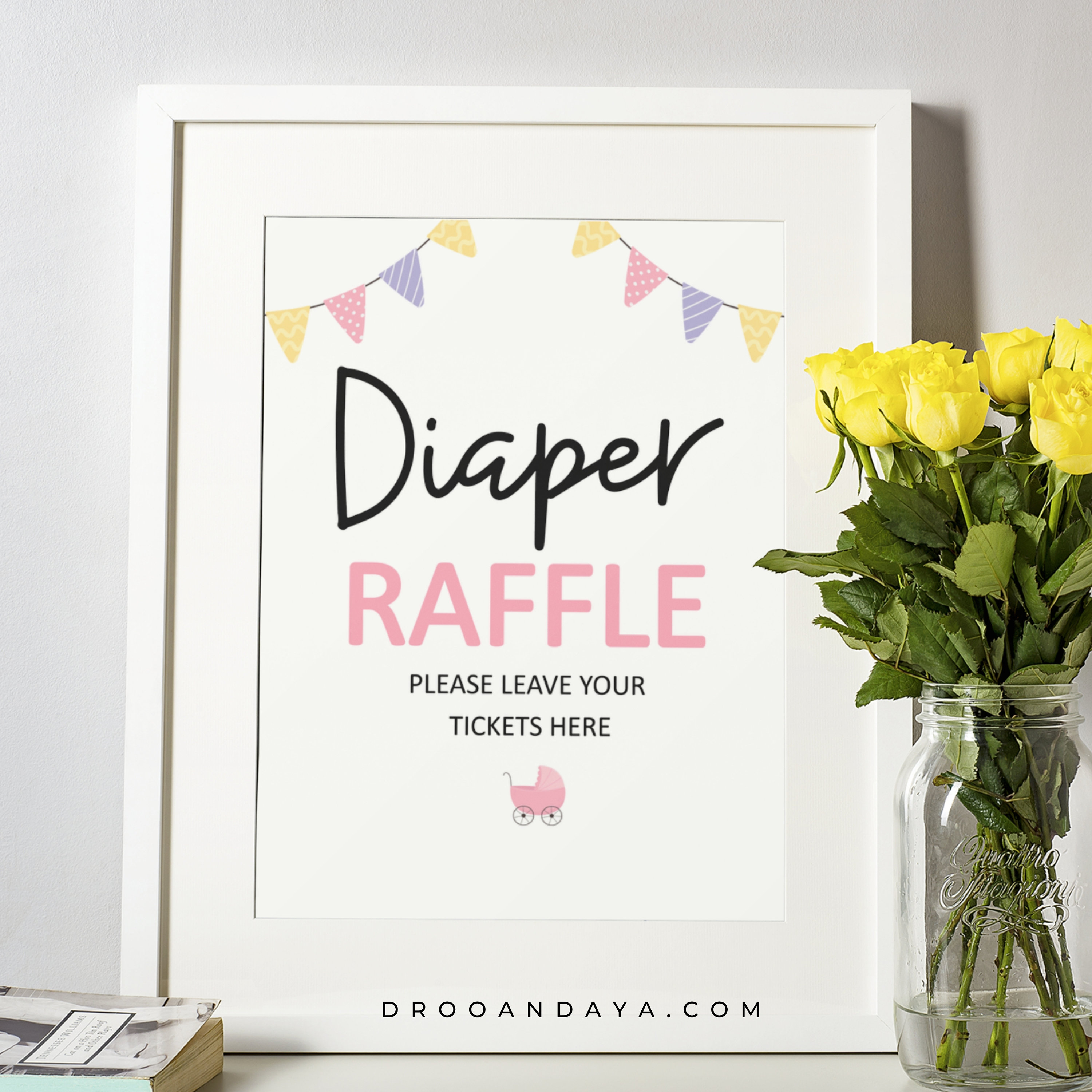 Diaper Raffle Sign, Diaper Raffle Sign and Ticket, Diaper Raffle ...