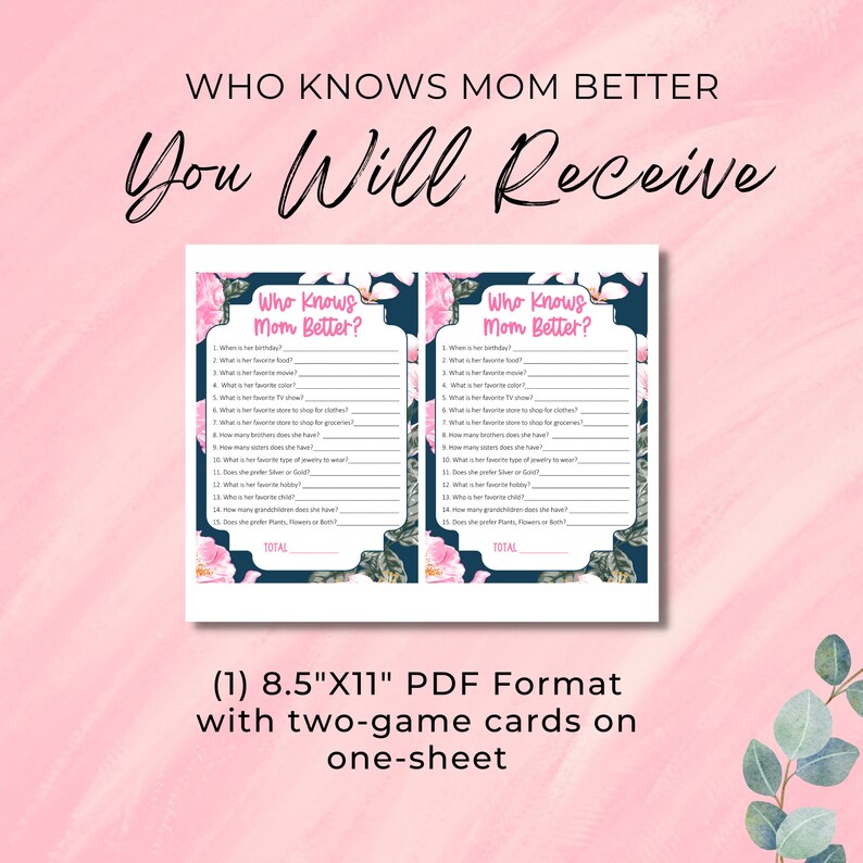 Mothers Day Printable Banner and Who Knows Mom Best Family Game, Banner ...
