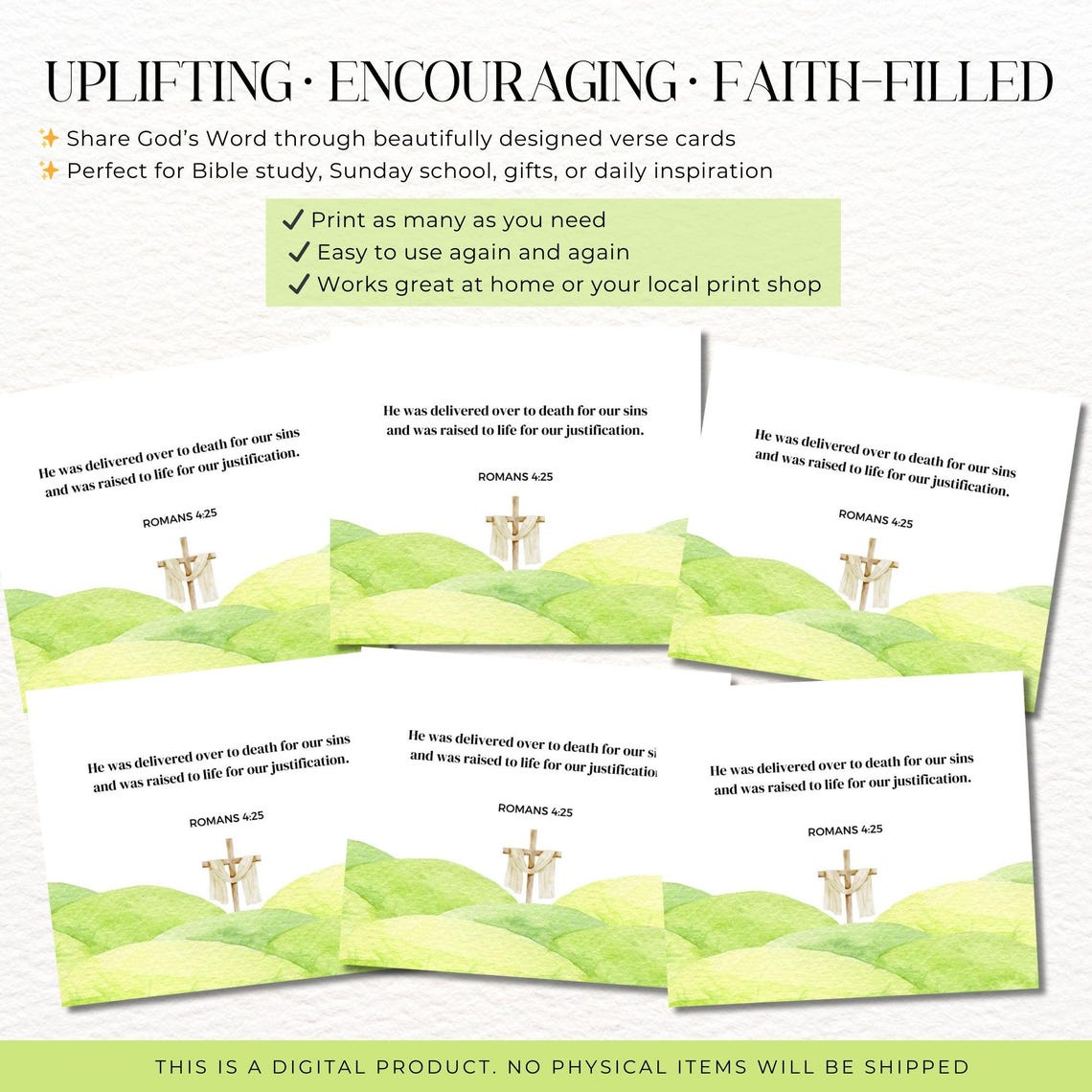 Printable Bible Verse Cards 3.5x3 | Easter Scripture Cards | Christian ...