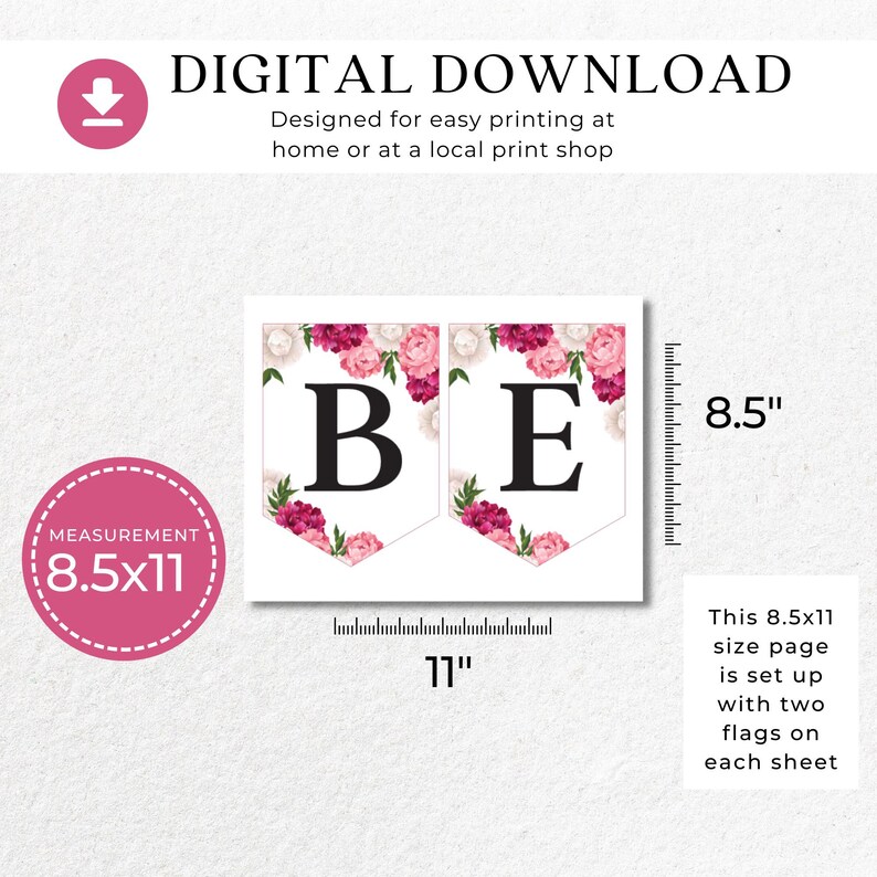 Floral Bride to Be Printable Banner, Floral Wedding Banner, Bridal ...