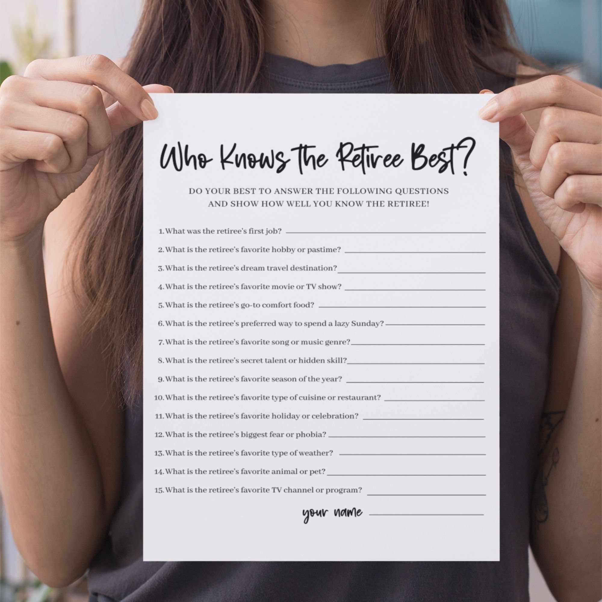 Who Knows the Retiree Best Printable, Retirement Game, Retirement Games ...