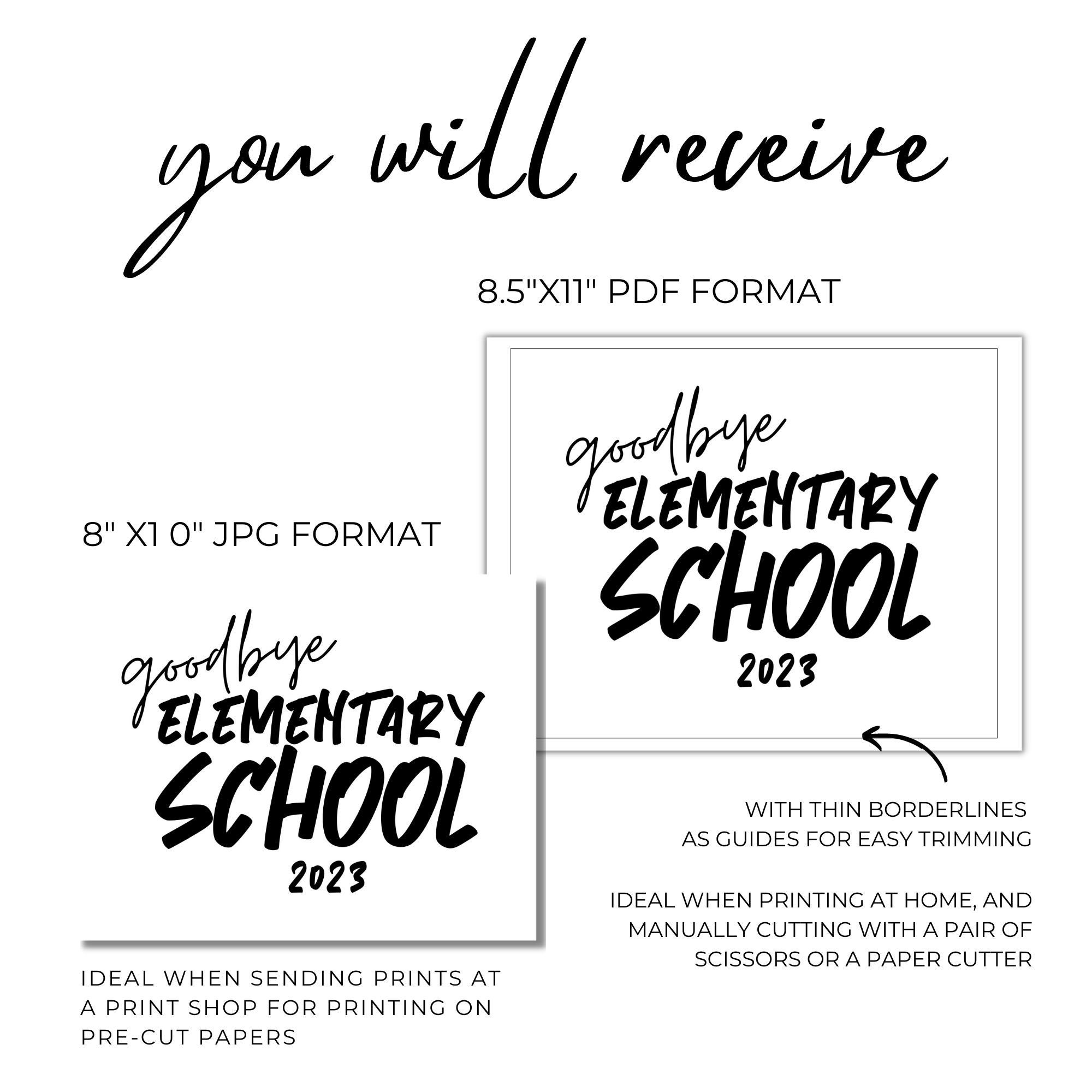 Goodbye Elementary School Sign Last Day Graduation From - Etsy