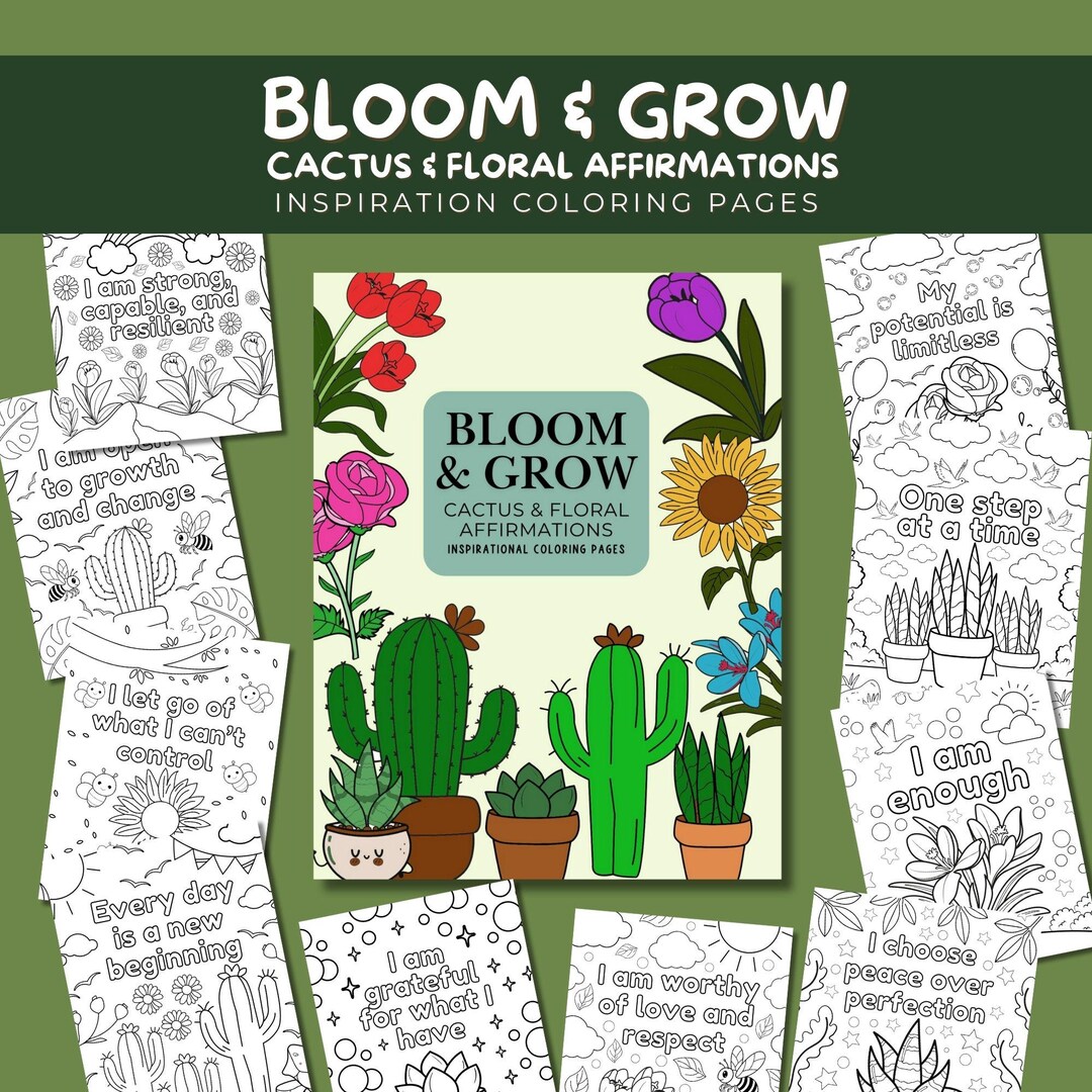 Affirmations Coloring Pages Printable, Motivational Coloring Pages PDF ...