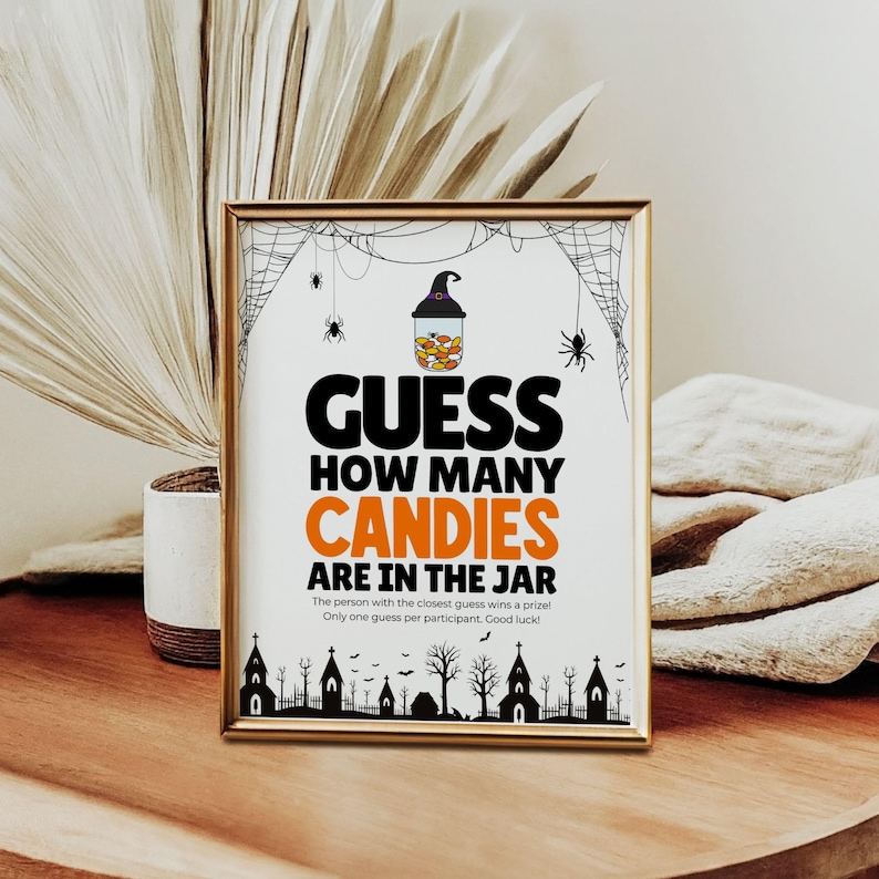 Halloween Candy Guessing Game – Printable Halloween Party Game – Guess ...
