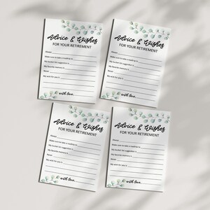 Advice and Wishes for a Retirement Party, Advice Cards, Retirement ...