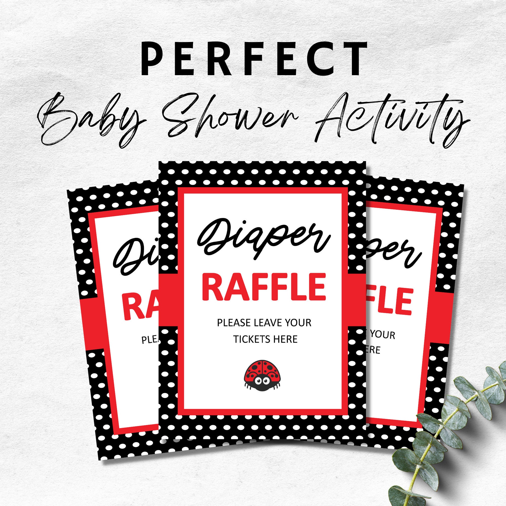 Boleto de rifa de pañales y letrero Baby Shower Tarjeta de - Etsy México