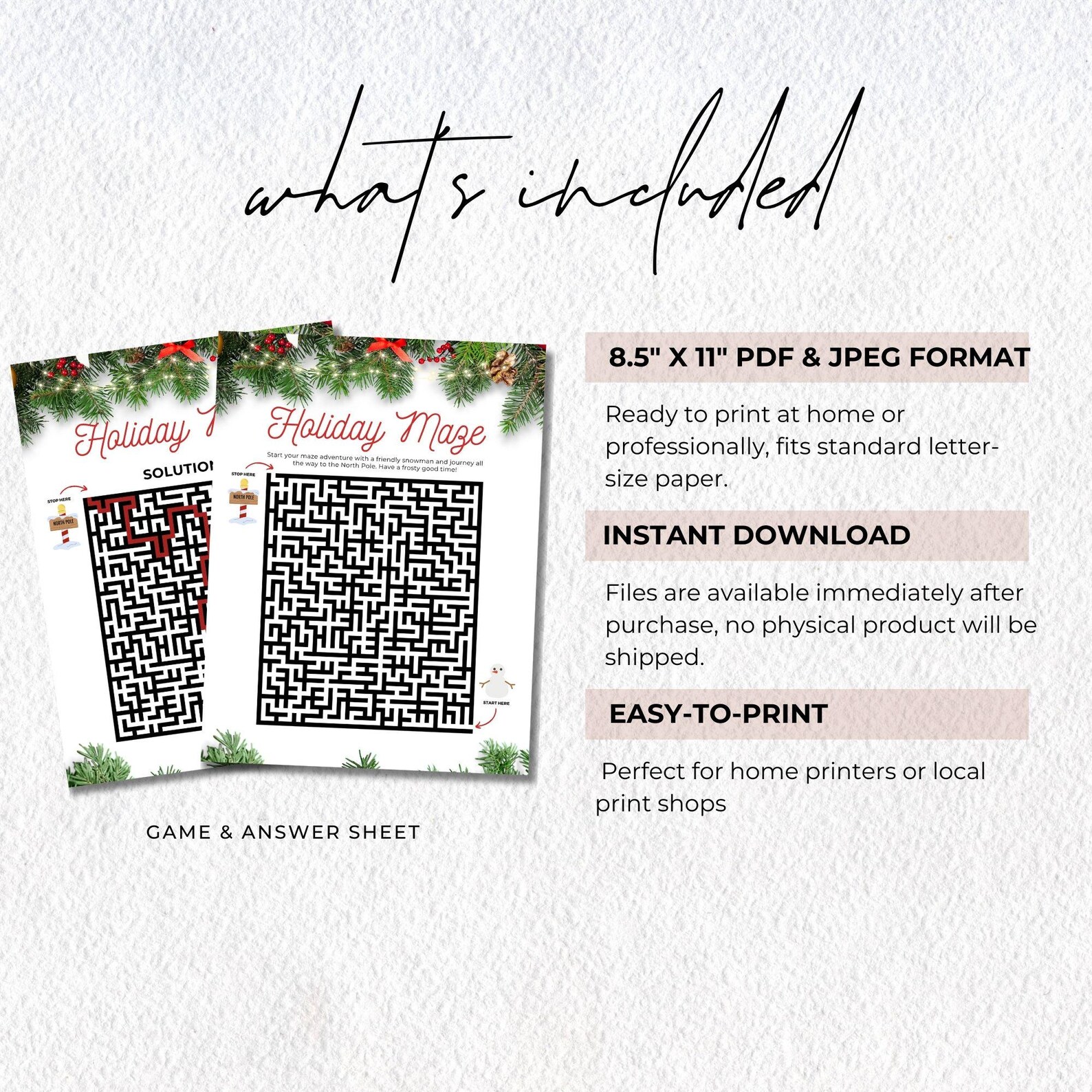 Holiday Maze Game Printable – Christmas Maze Activity – Journey to the ...