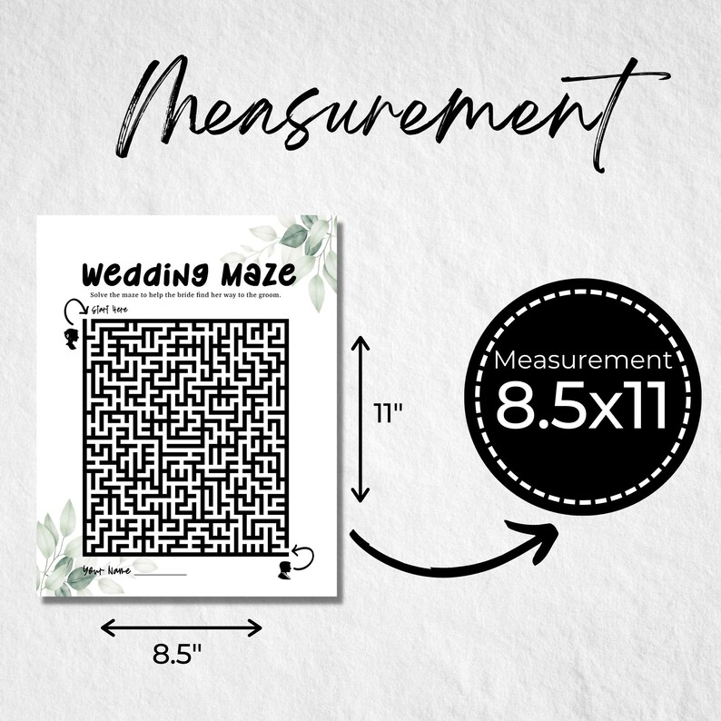 Greenery Wedding Maze Activity Printable, Wedding Reception Activity ...