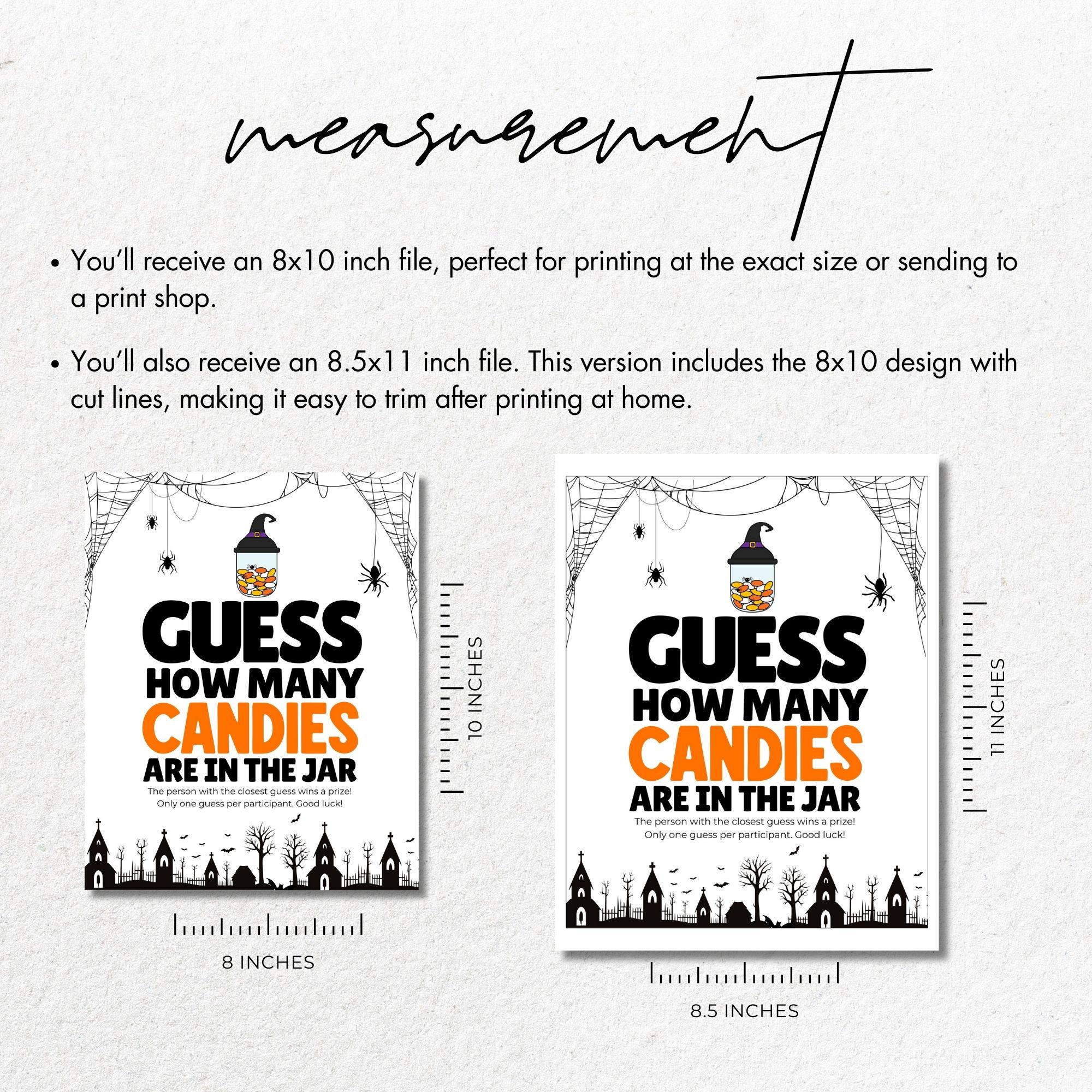 Halloween Candy Guessing Game Printable Halloween Party Game Guess the ...