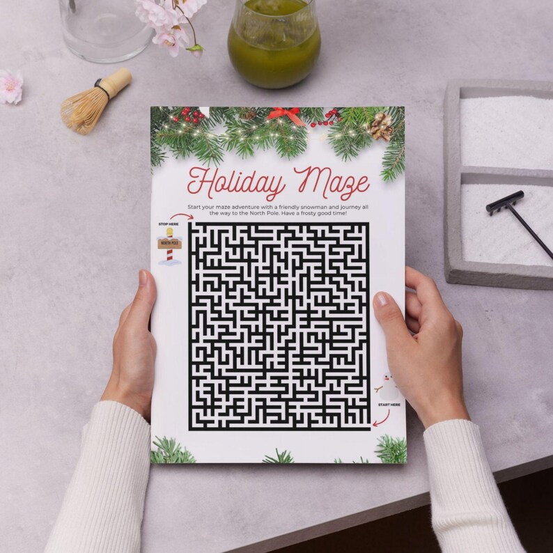 Holiday Maze Game Printable – Christmas Maze Activity – Journey to the ...