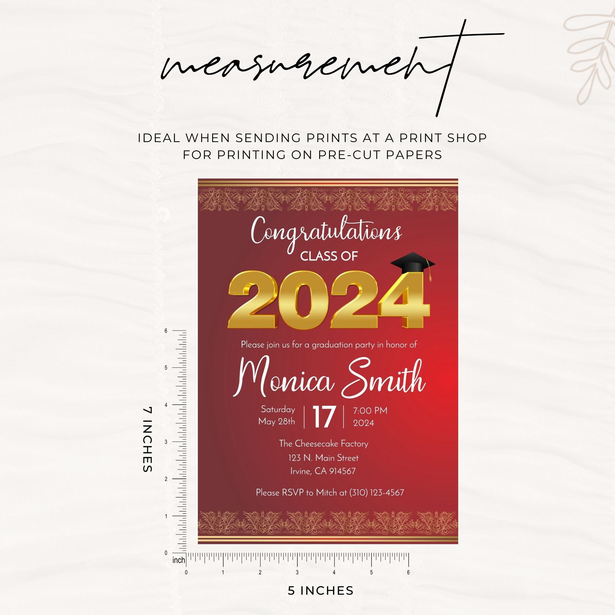 Class of 2024 Graduation Invitation Template, Graduation Invitation ...