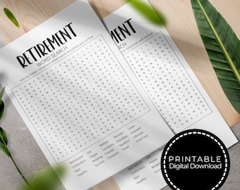 Retirement WORD SEARCH Game: Printable Party Activity (PDF) - Etsy