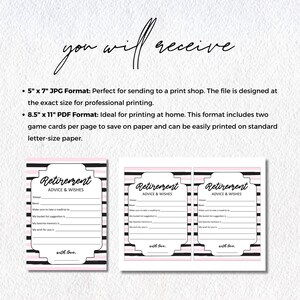 Advice and Wishes for a Retirement Party, Advice Cards, Retirement ...