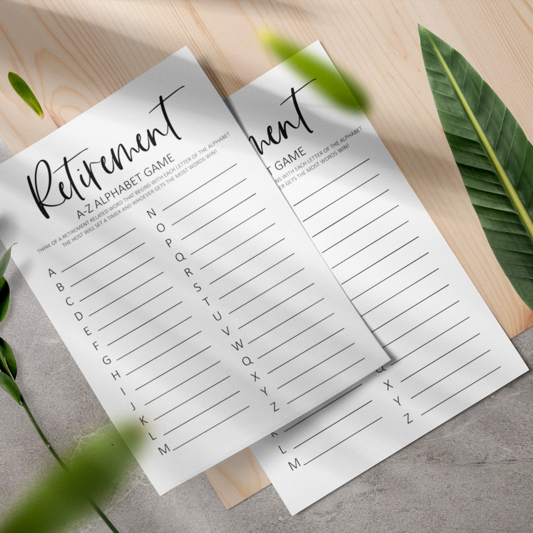 Retirement Game for Coworker, A-Z Alphabet Retirement Game, Retirement ...