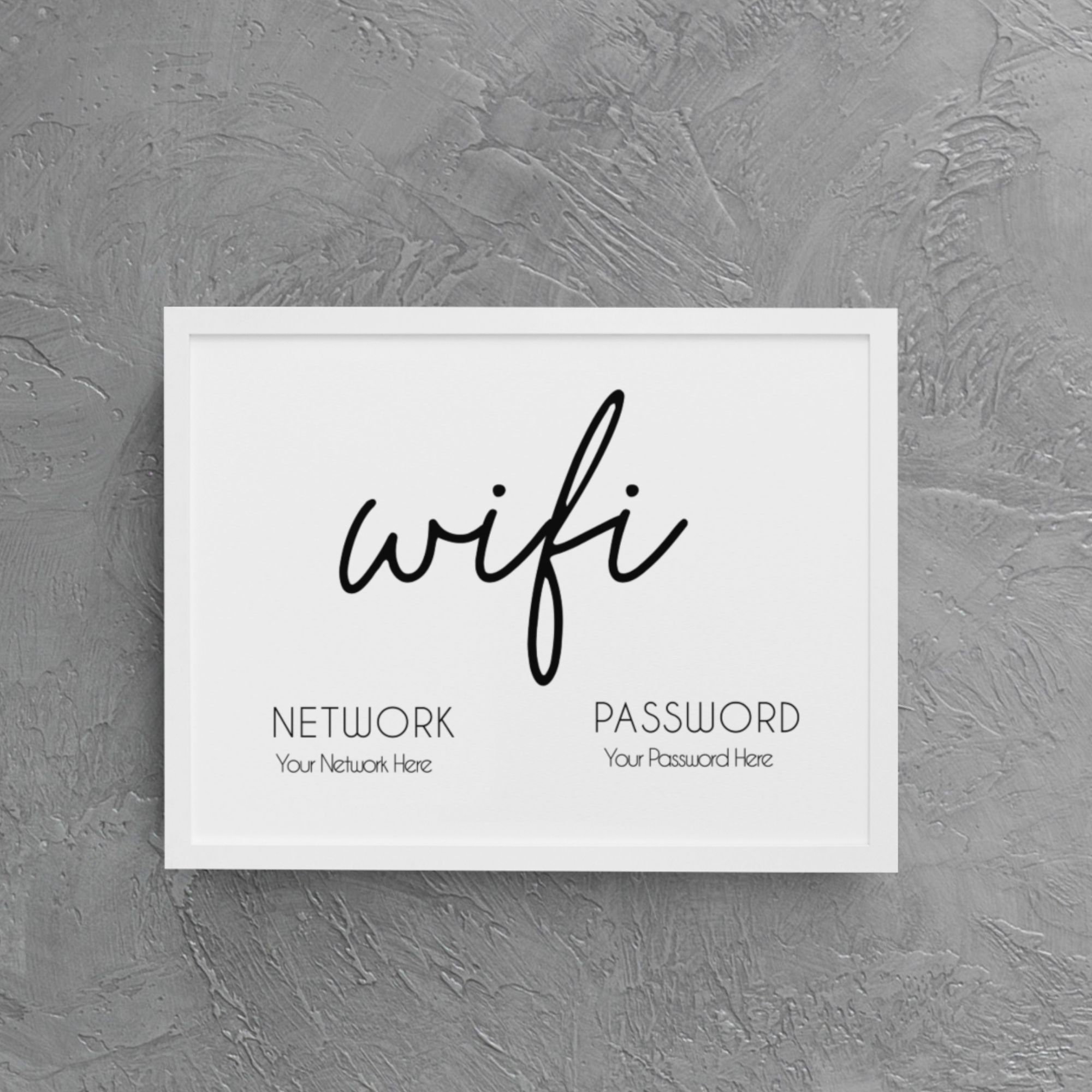 Minimalist Printable Wifi Password Sign Template (digital Download) - Etsy