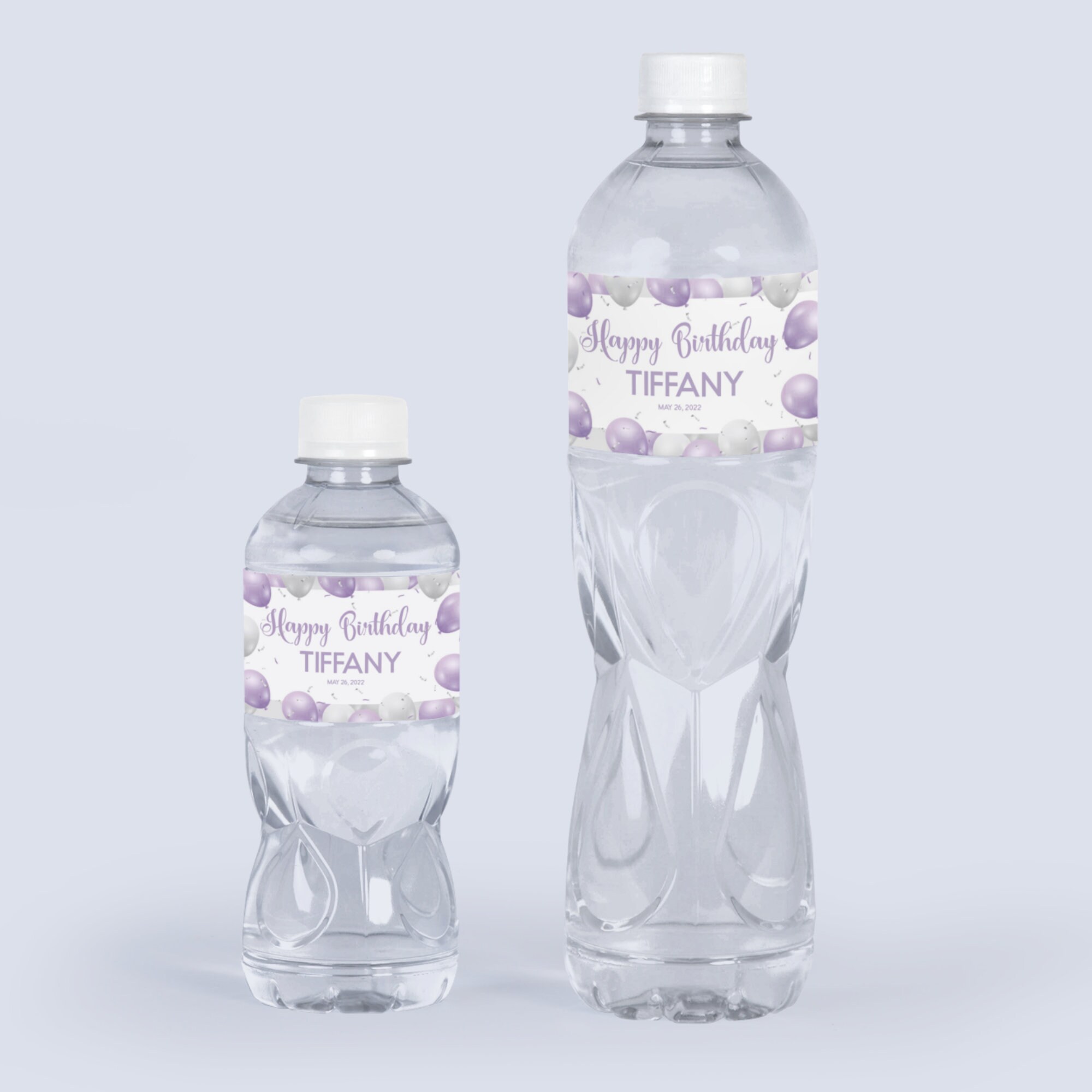 Purple Water Bottle Template, Water Bottle Wrapper, Personalized ...