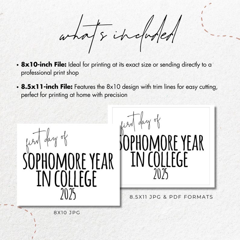 Sophomore Year College Sign 2025: First Day Photo Prop (digital ...