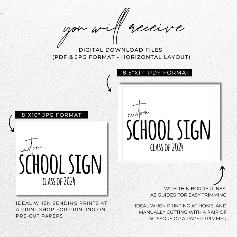 Custom School Sign, Printable 8x10 Sign, First Day, Last Day of School ...