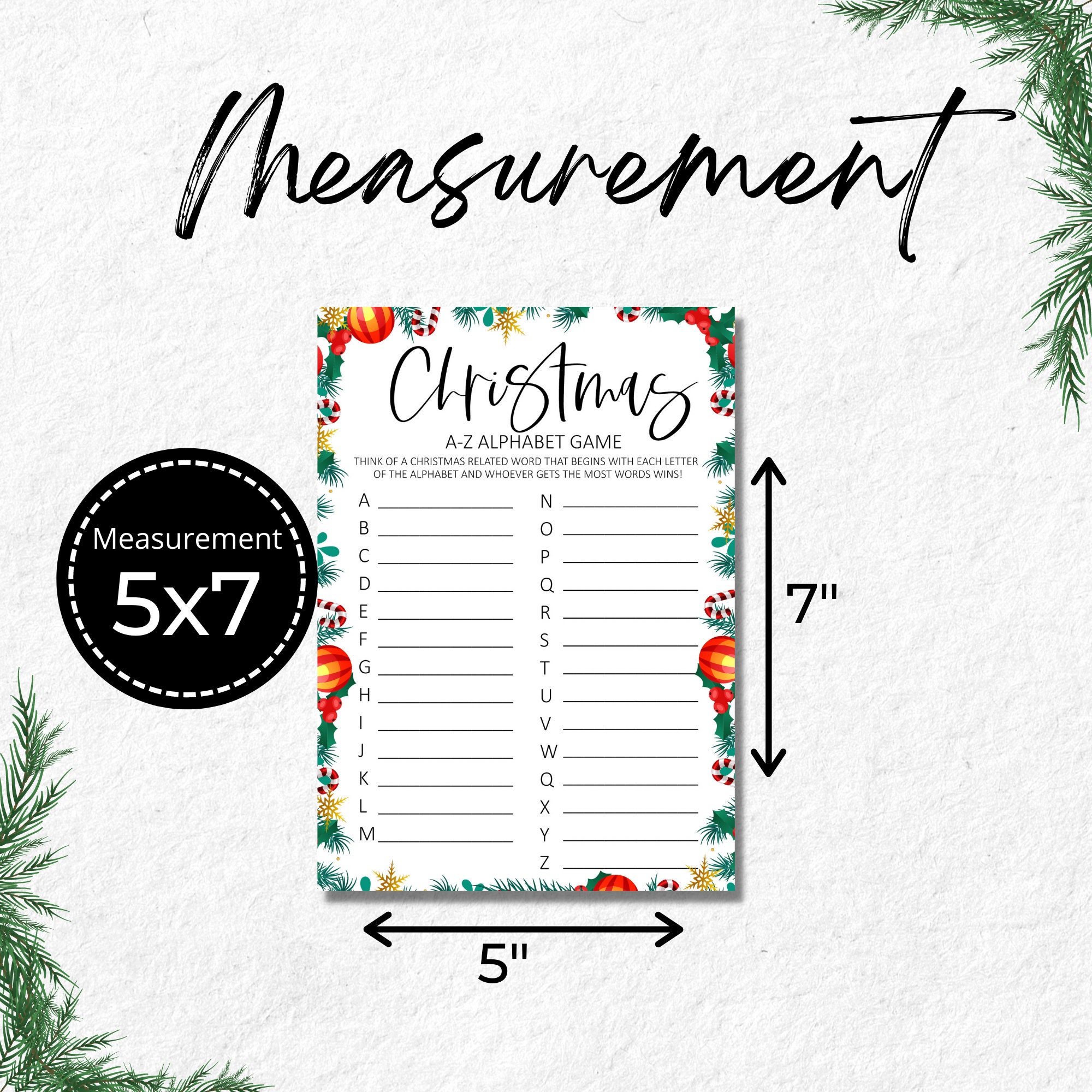 Christmas Alphabet AZ Game, Christmas Games, Family Christmas Activity ...