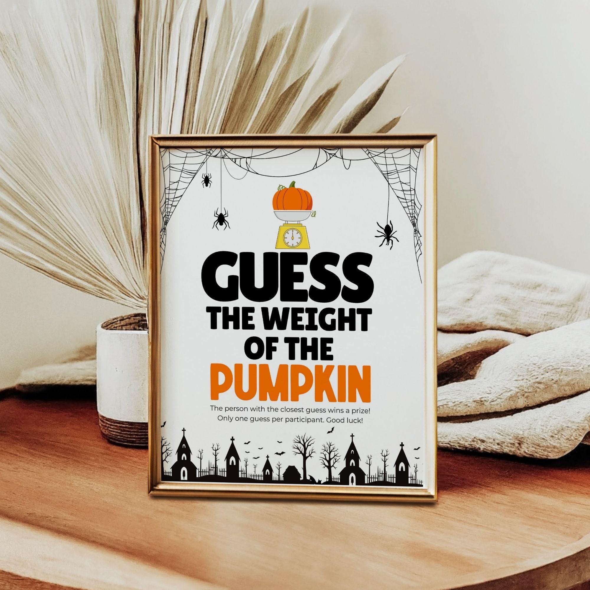 Guess the Pumpkin Weight Game – Halloween Party Printable – Fun Fall ...