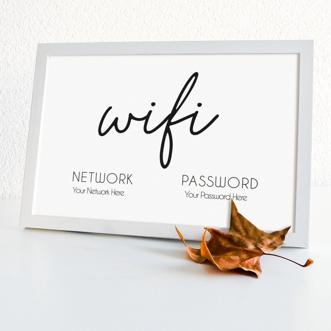 Minimalists Personalized Printable Wi-fi Sign Template, Wifi Password ...