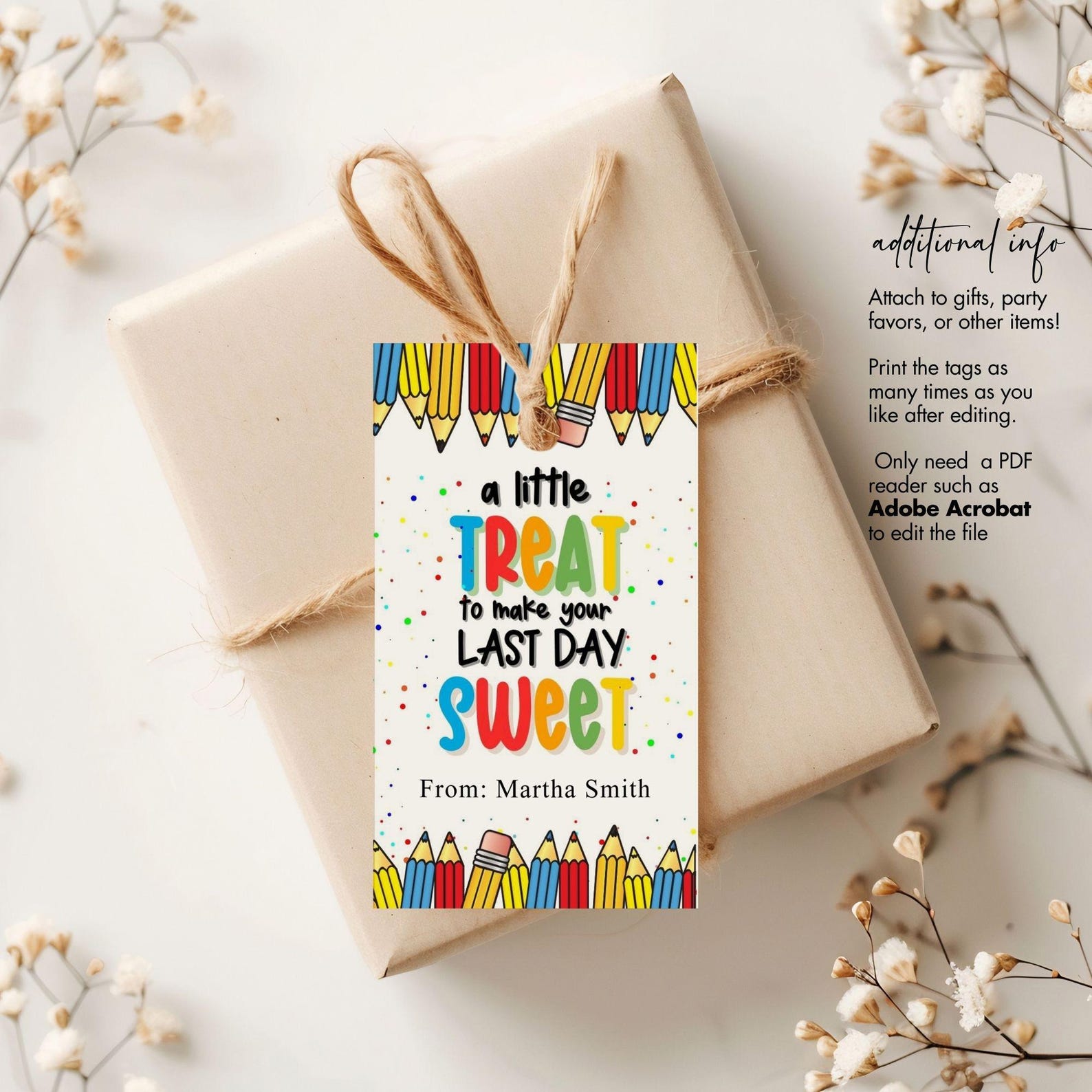 Last Day of School Favor Tags | Printable Treat Tags (PDF) - Etsy